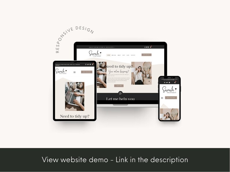 Sarah Virtual Assistant Wordpress Website Template - Etsy