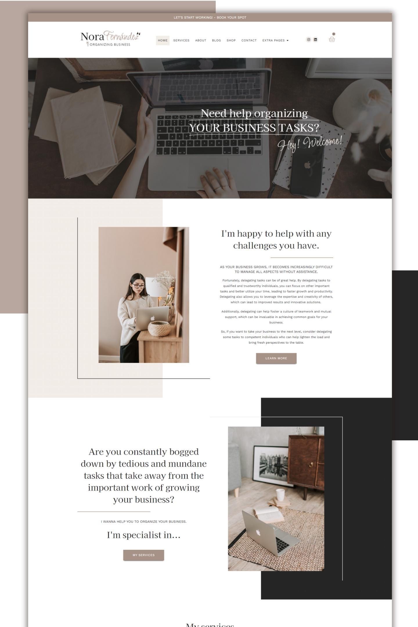 Nora Recolor Wordpress Website Template Elementor Pro Templates Kit ...