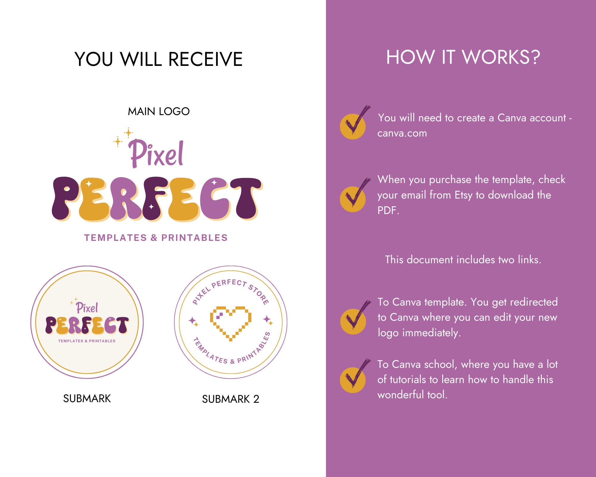 Pixel Perfect Logo Design Template Canva Feminine Logo Template Small ...