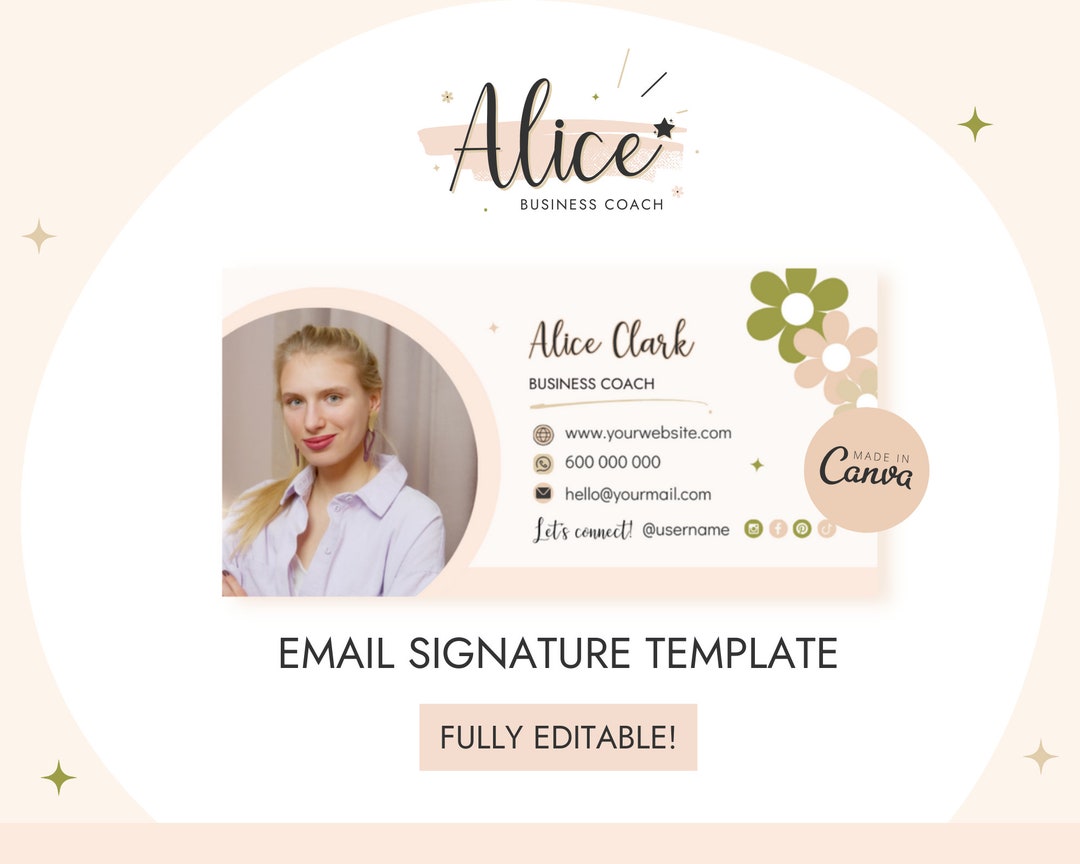 Alice Email Signature Canva Template Email Template - Etsy