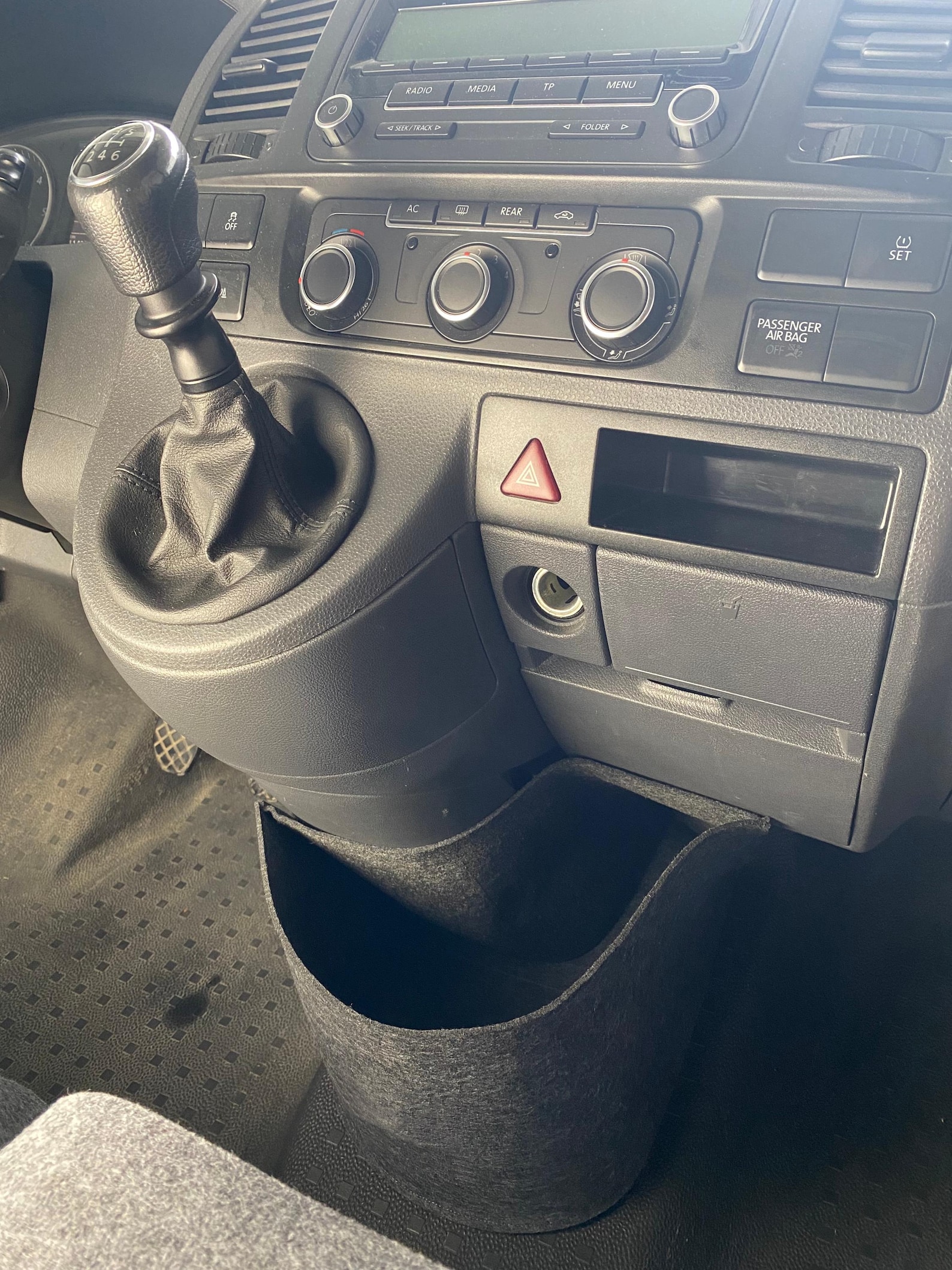 VW T5 Bulli Cockpit Felt Bag in Anthracite for Transporter, Caravelle ...