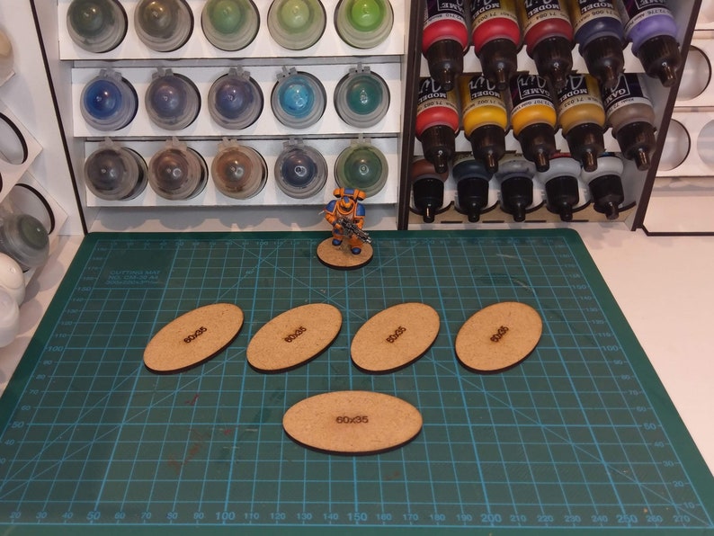 Tabletop Base Oval 60mm, 75mm, 90mm, 105mm, 120mm, 170mm for Warhammer ...