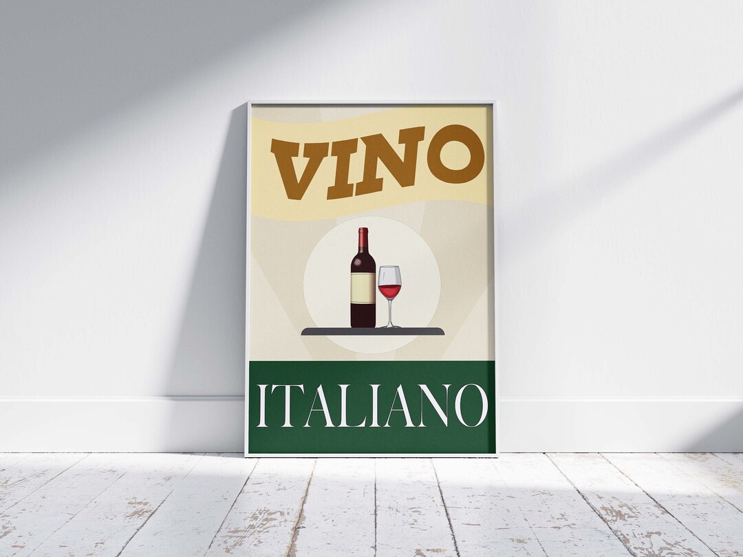 Wine Poster to Print VINO ITALIANO Instant Download File Wine Lover ...