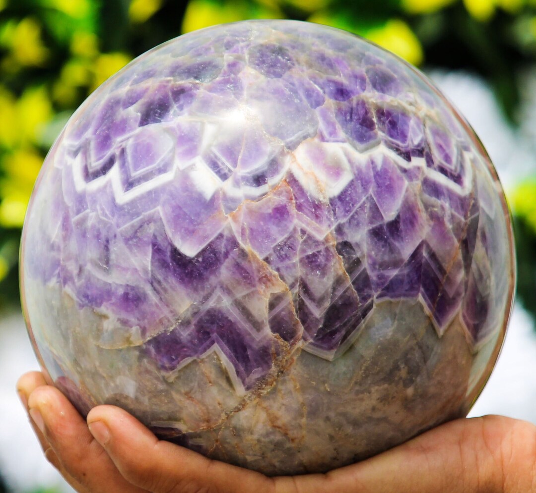 Blue Amethyst Stone Sphere 150MM Polished Healing Crystal Ball, Reiki ...
