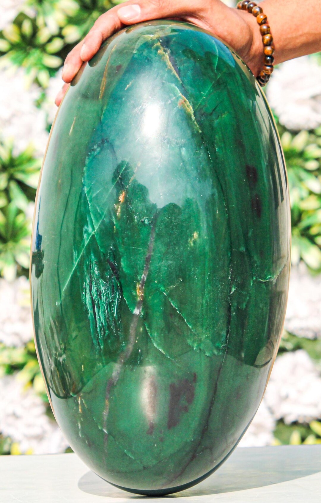 Sacred Huge 360MM Green Vivianite Lingam Smooth Shiva Linga Stone ...