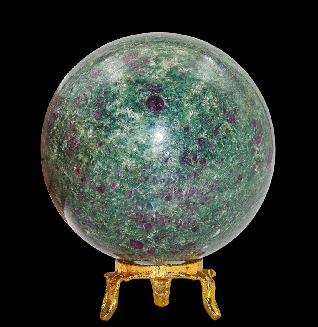 Green Ruby Fuchsite Crystal Sphere: Reiki Charged Healing Stone, 75MM ...
