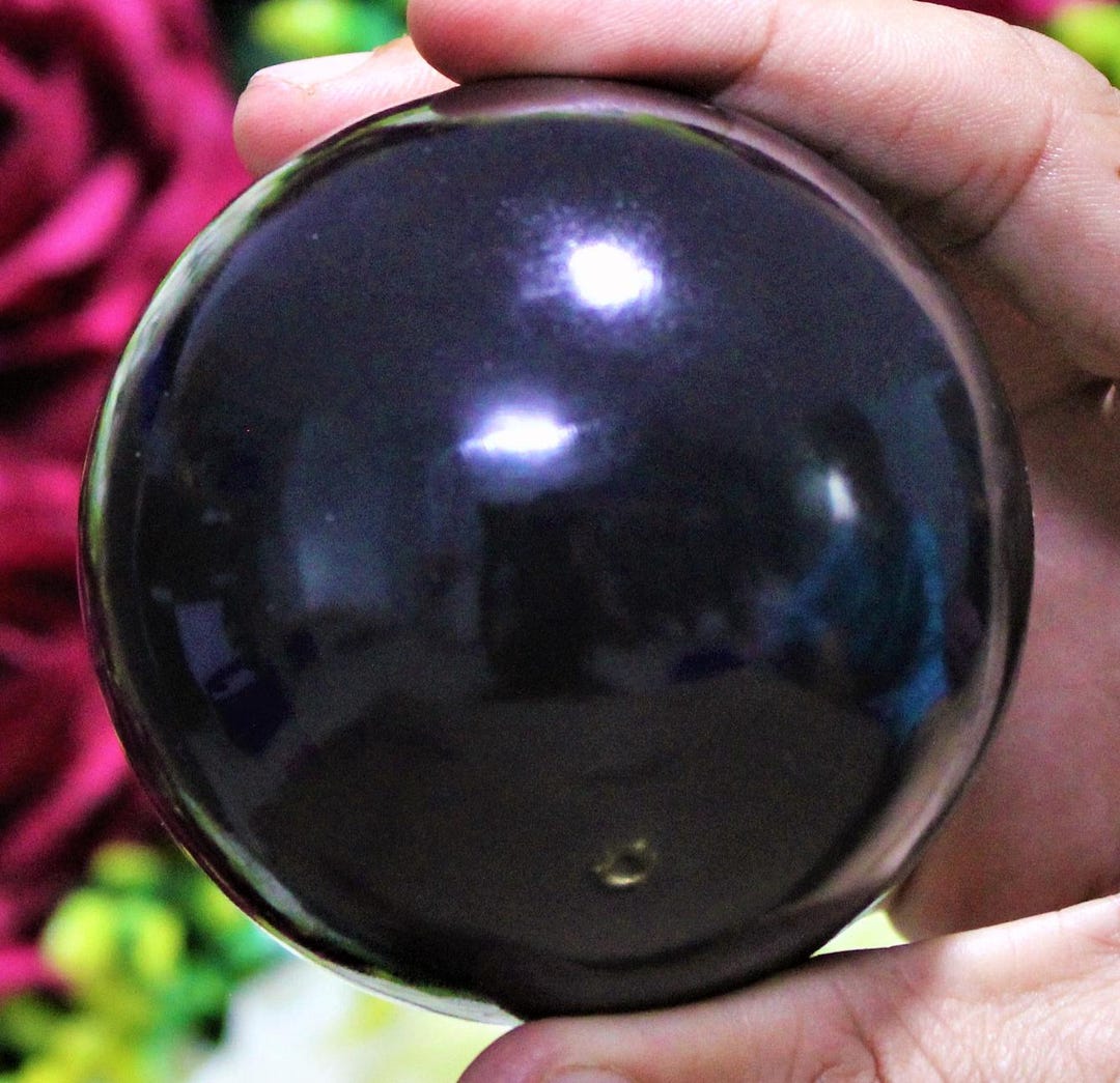 Small 75MM Black Tourmaline Crystal Sphere Metaphysical Aura Chakra ...