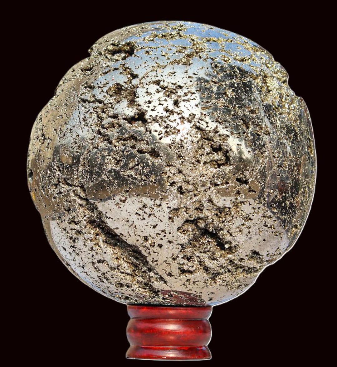 190MM Gold Pyrite Crystal Sphere - Chakra Balancing Home Decor Gift - Etsy