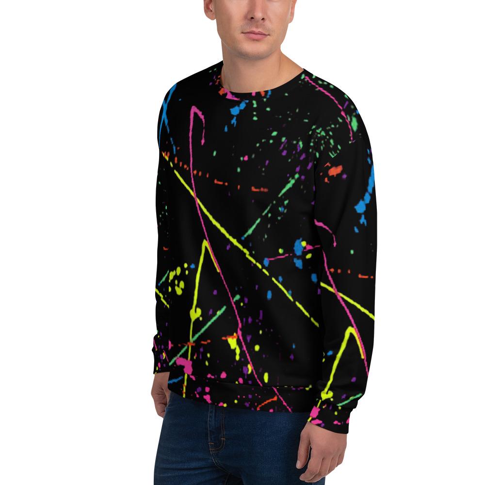 Paint Splatter Crew Neck Sweatshirt Retro Jumper Fleece Pullover ...