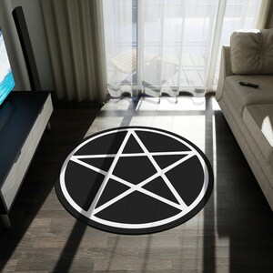 Pentacle Sigils Inverted Pentagram Round Carpet Magic Circle Occult ...