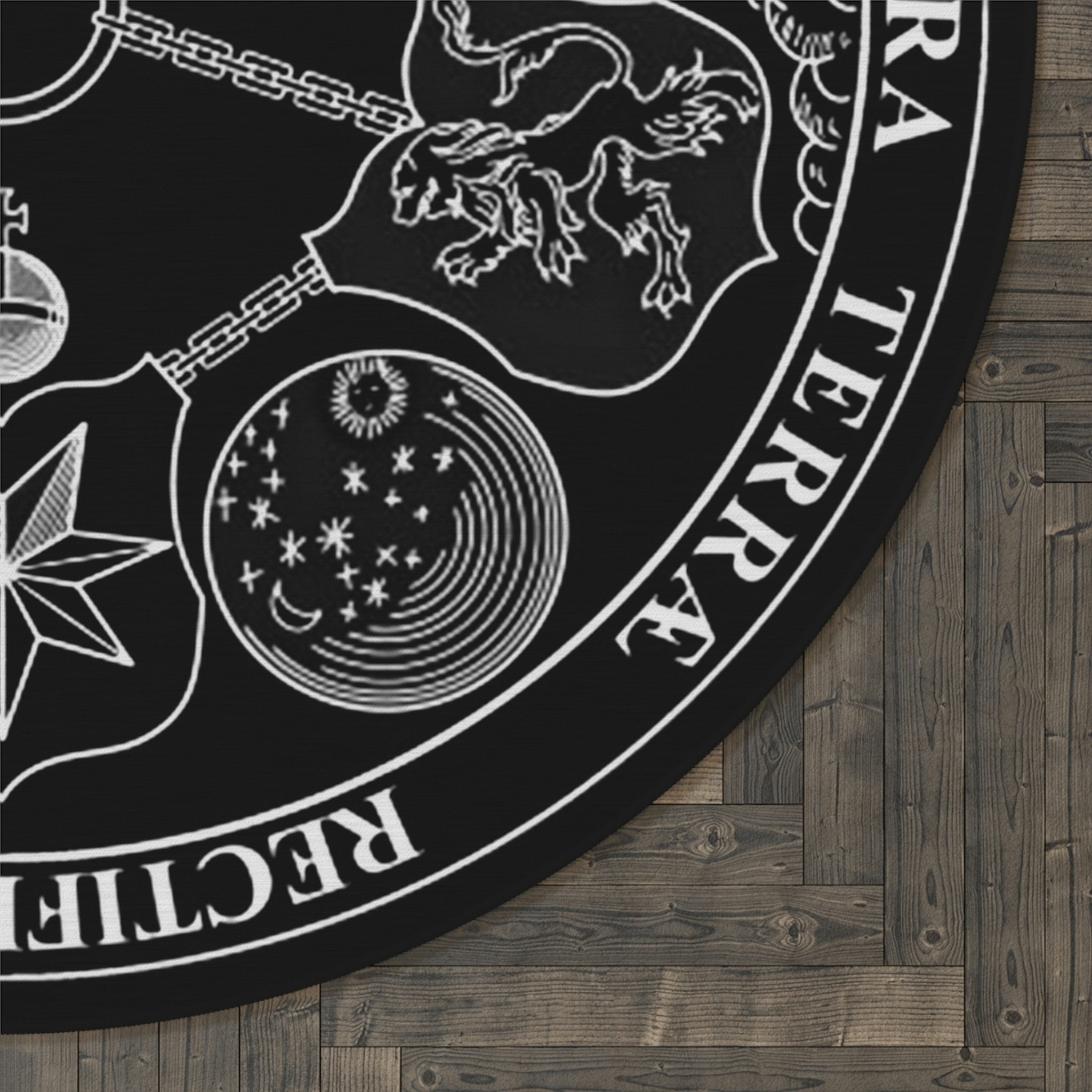 Vitriol Rosicrucian Alchemy Round Carpet Hermetic Emerald Tablet ...