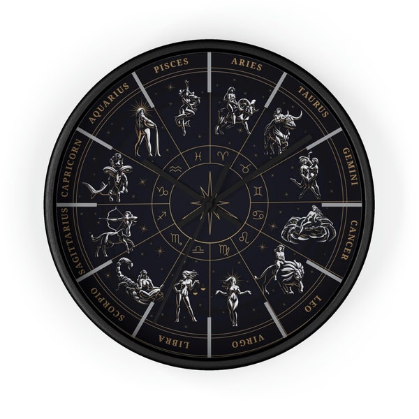 Wooden Zodiac Wall Clock - Etsy