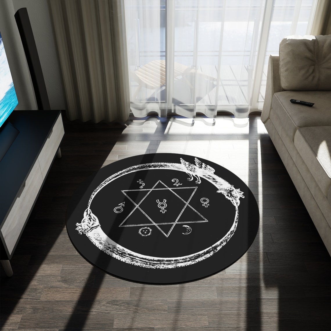 Alchemy Ouroboros Magic Circle Round Carpet Hermetic Rosicrucian ...