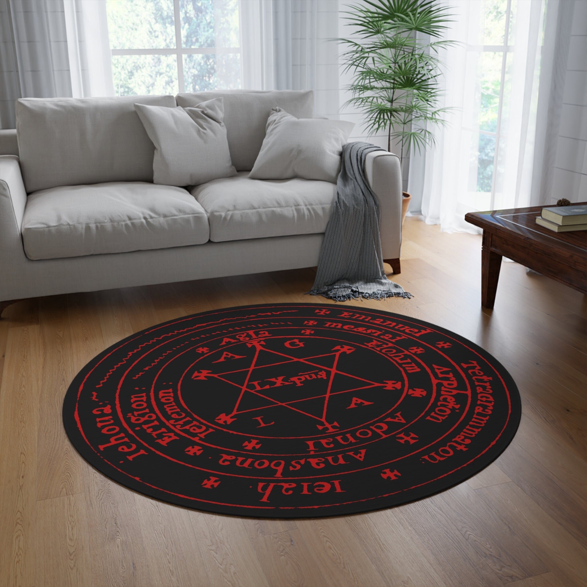 Grand Pentacle of Solomon Magic Circle Round Carpet Hermetic ...