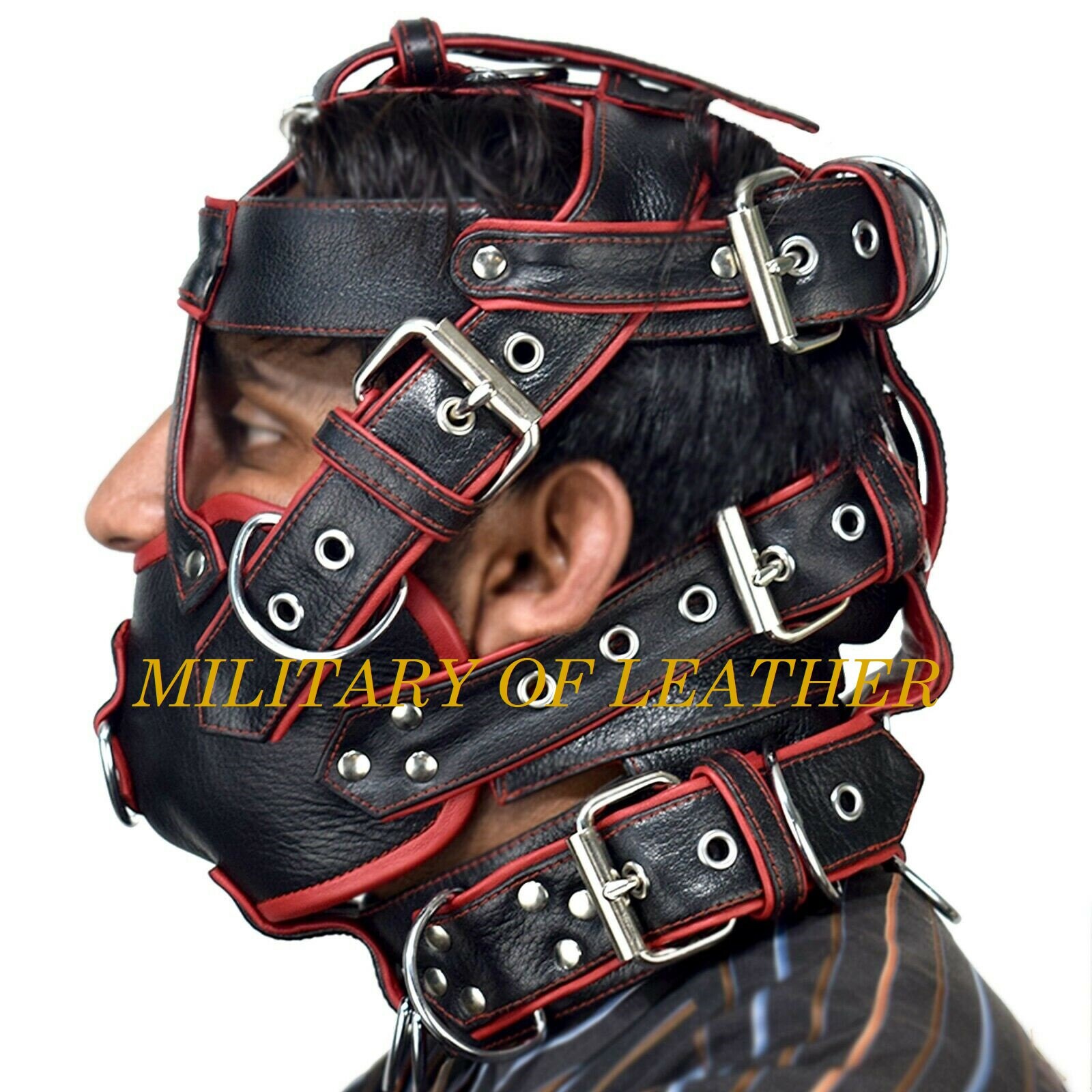 100 Real Leather Bondage Face Muzzle For Bdsm Fetish Slave Etsy