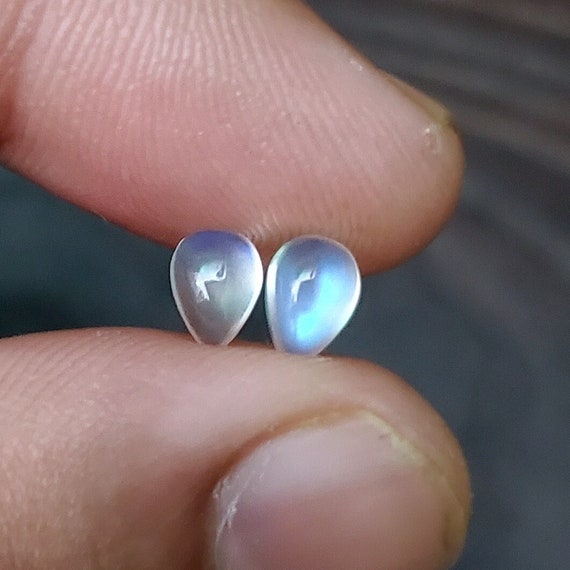 Natural African Rainbow Moonstone Cabochon Pair Top Quality - Etsy