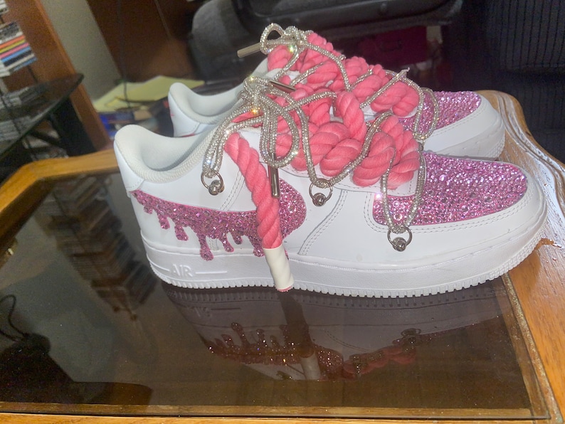 Dripping Rhinestone Airforce Ones - Etsy