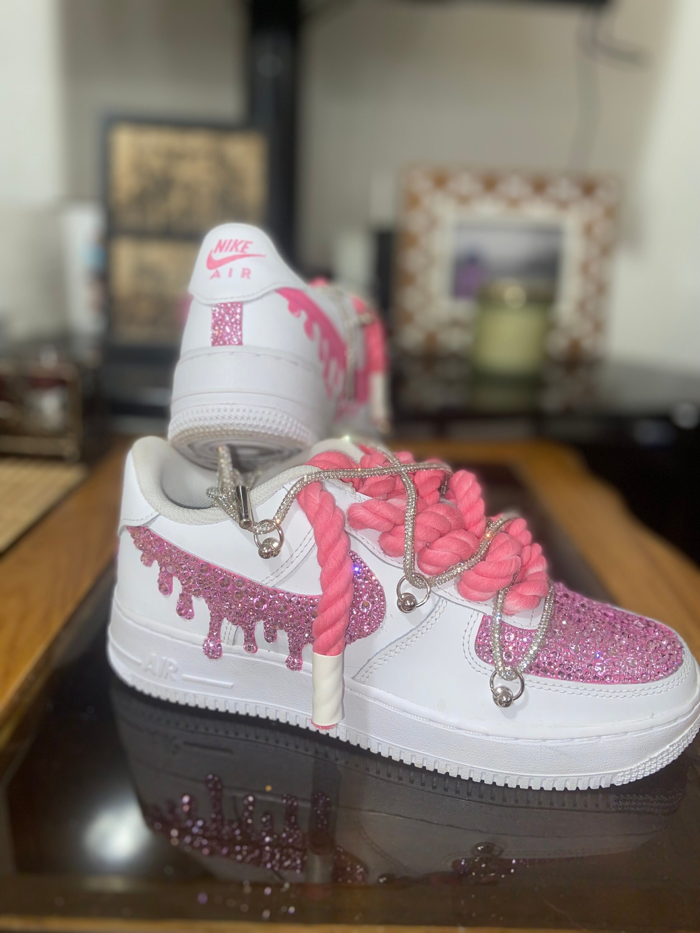 Dripping Rhinestone Airforce Ones - Etsy