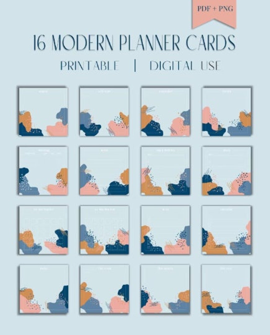 PLANNER CARDS | Modern Planner Cards | Printable Planner Cards ...