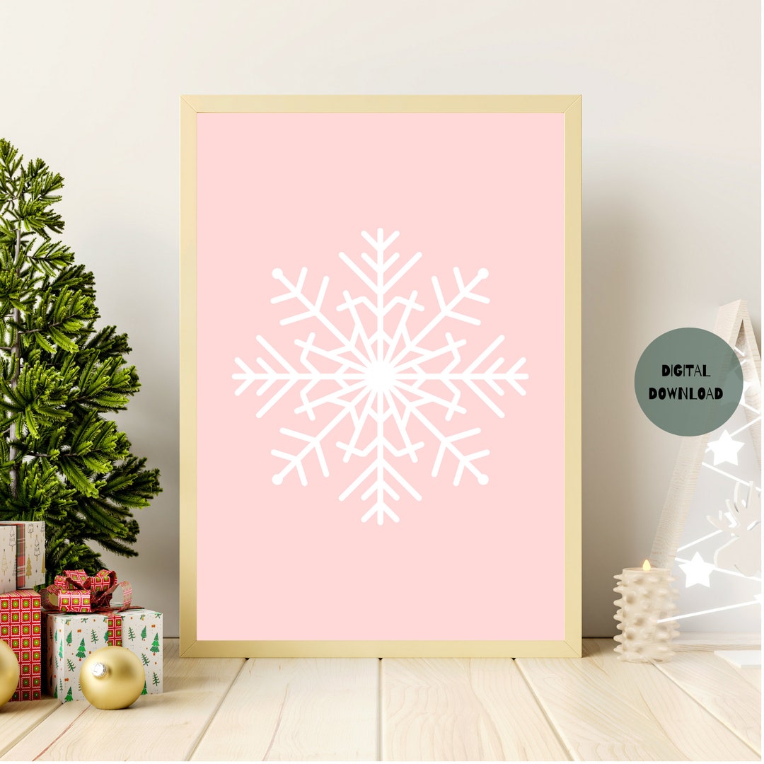 Pink Christmas Poster, Pink Christmas Decor, Retro Sign, Gallery Wall ...