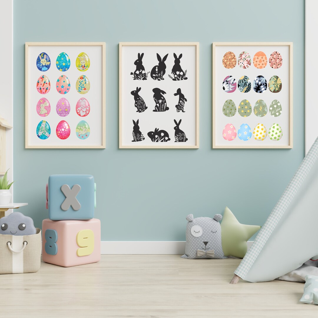 Easter Gallery Wall Art Set of 16, Printable Wall Art, Spring Art ...