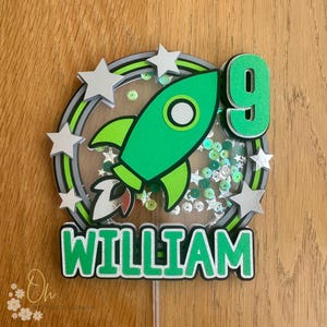 Space Shaker Cake Topper | Personalised Name and Age | Two the Moon ...