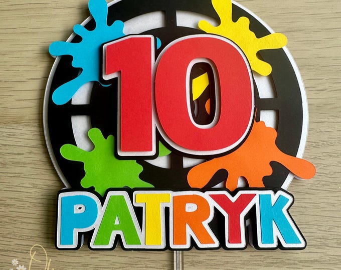 Paintball Cake Topper, Paintball Birthday Party, Paintball Party ...