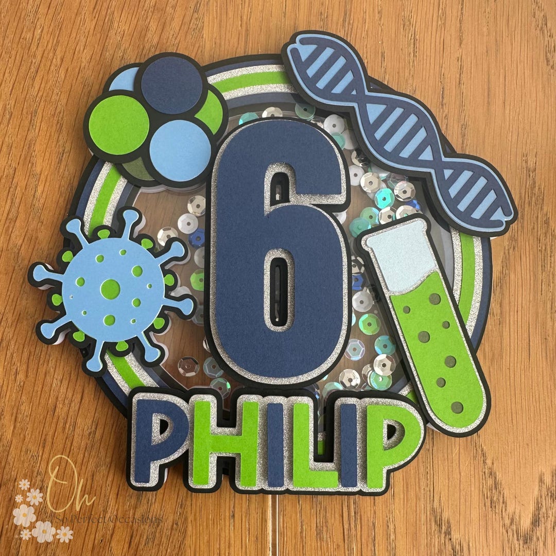 Science Shaker Cake Topper | 3D Scientist Cake Topper | Science | Pink ...