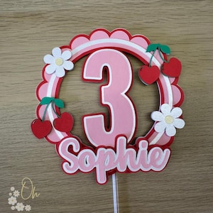 Cherry Themed Cake Topper | Cherry 1st Birthday | Cherry Cake Topper ...