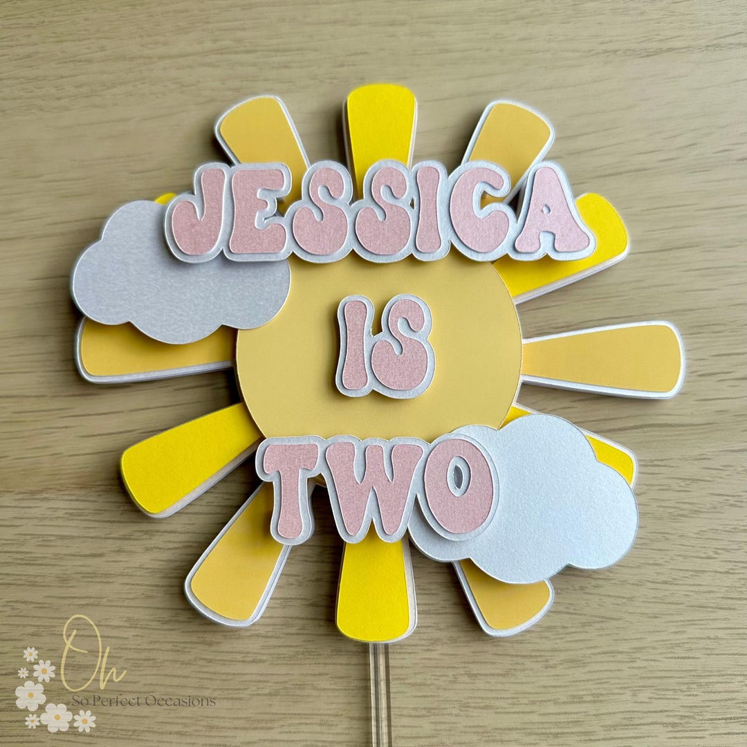 Sunshine Cake Topper | Personalised Name and Age | 1st Birthday | 2nd ...