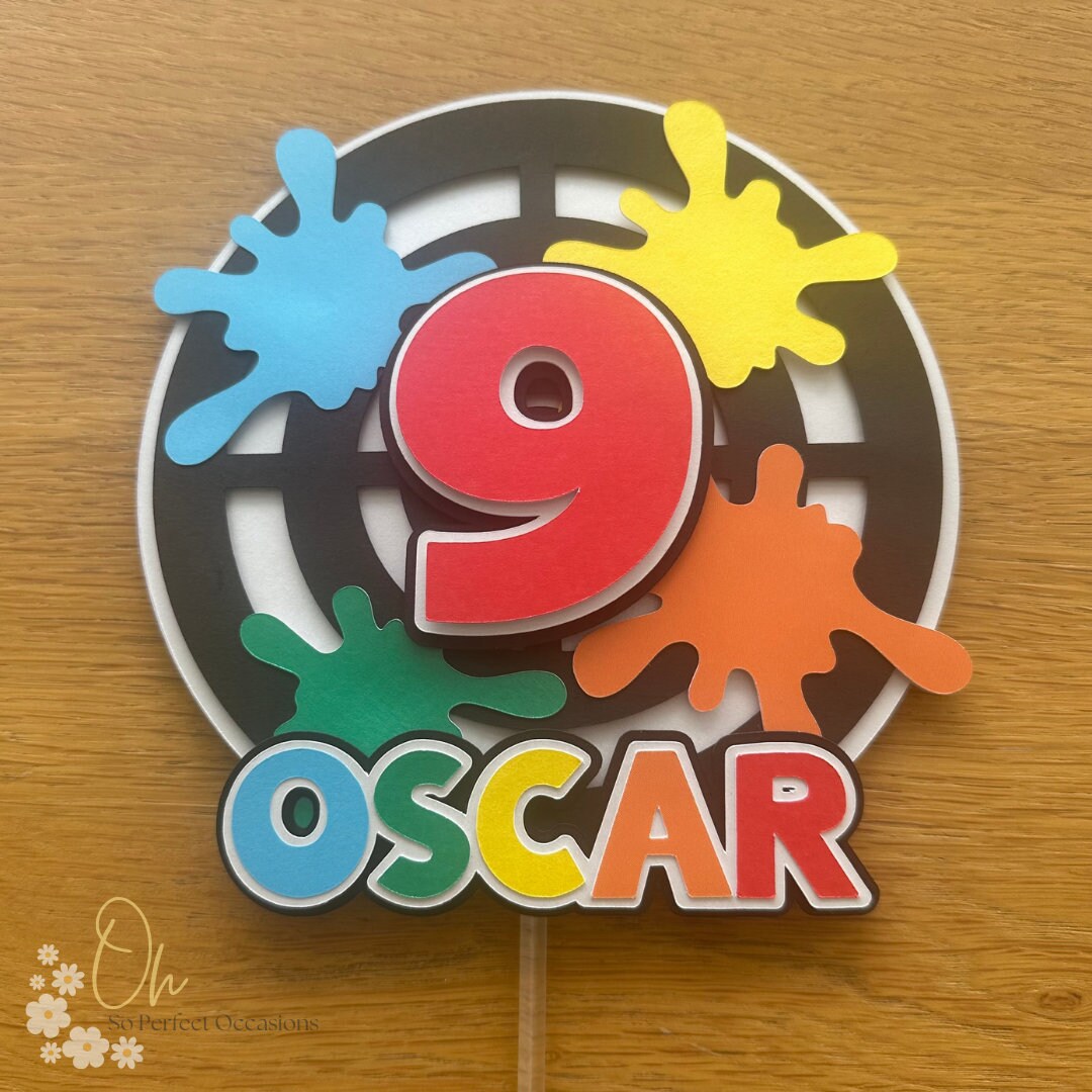 Paintball Cake Topper Personalised Name and Age Paintball Party - Etsy