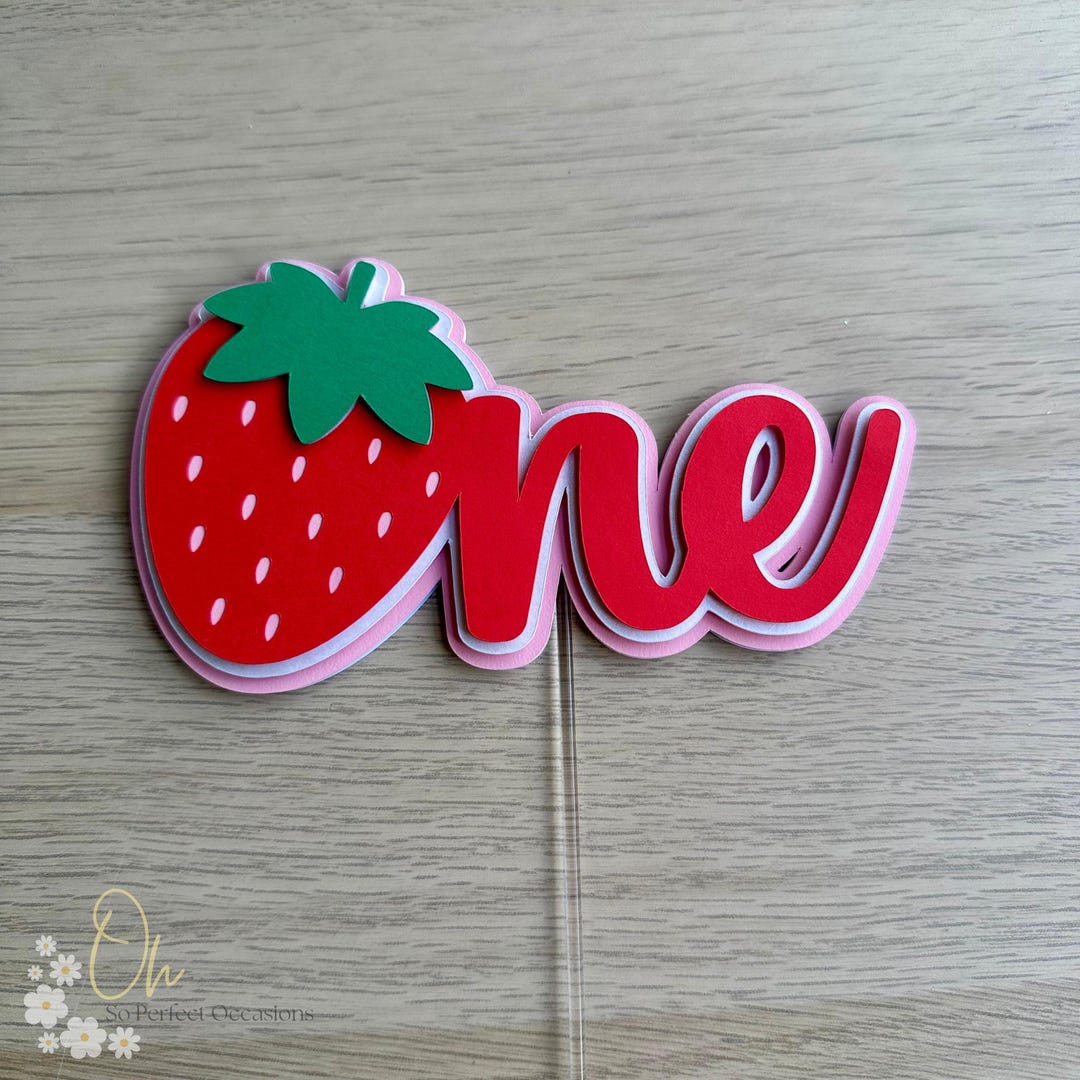 Strawberry Themed Cake Topper | Berry 1st Birthday | Strawberry Cake ...