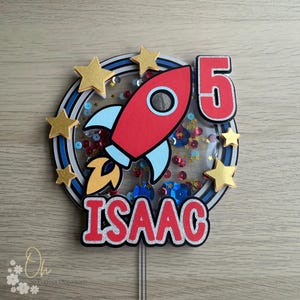 Space Shaker Cake Topper | Personalised Name and Age | Two the Moon ...