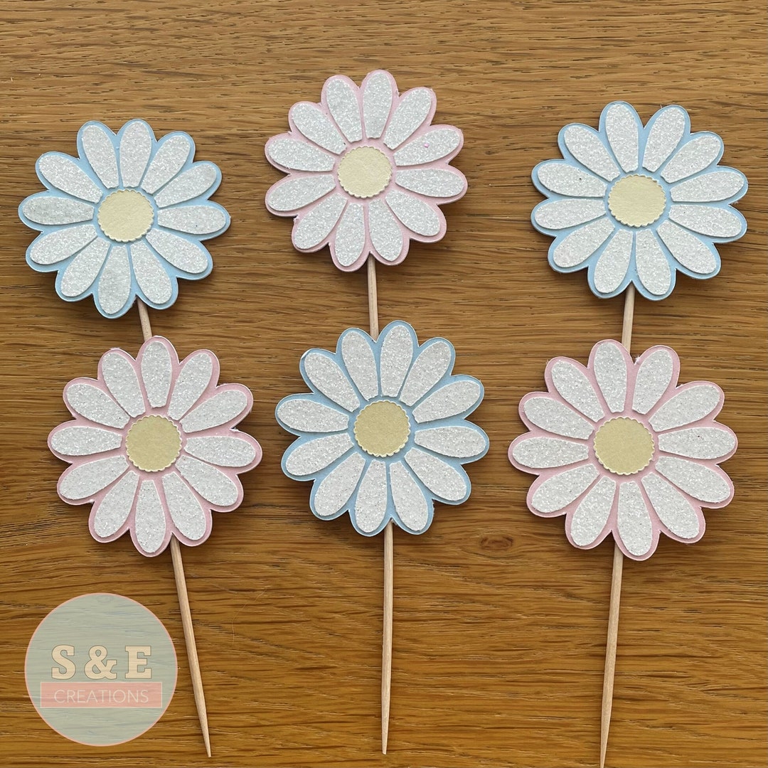 Daisy Cupcake Toppers Groovy Daisy Birthday Cupcake Toppers - Etsy