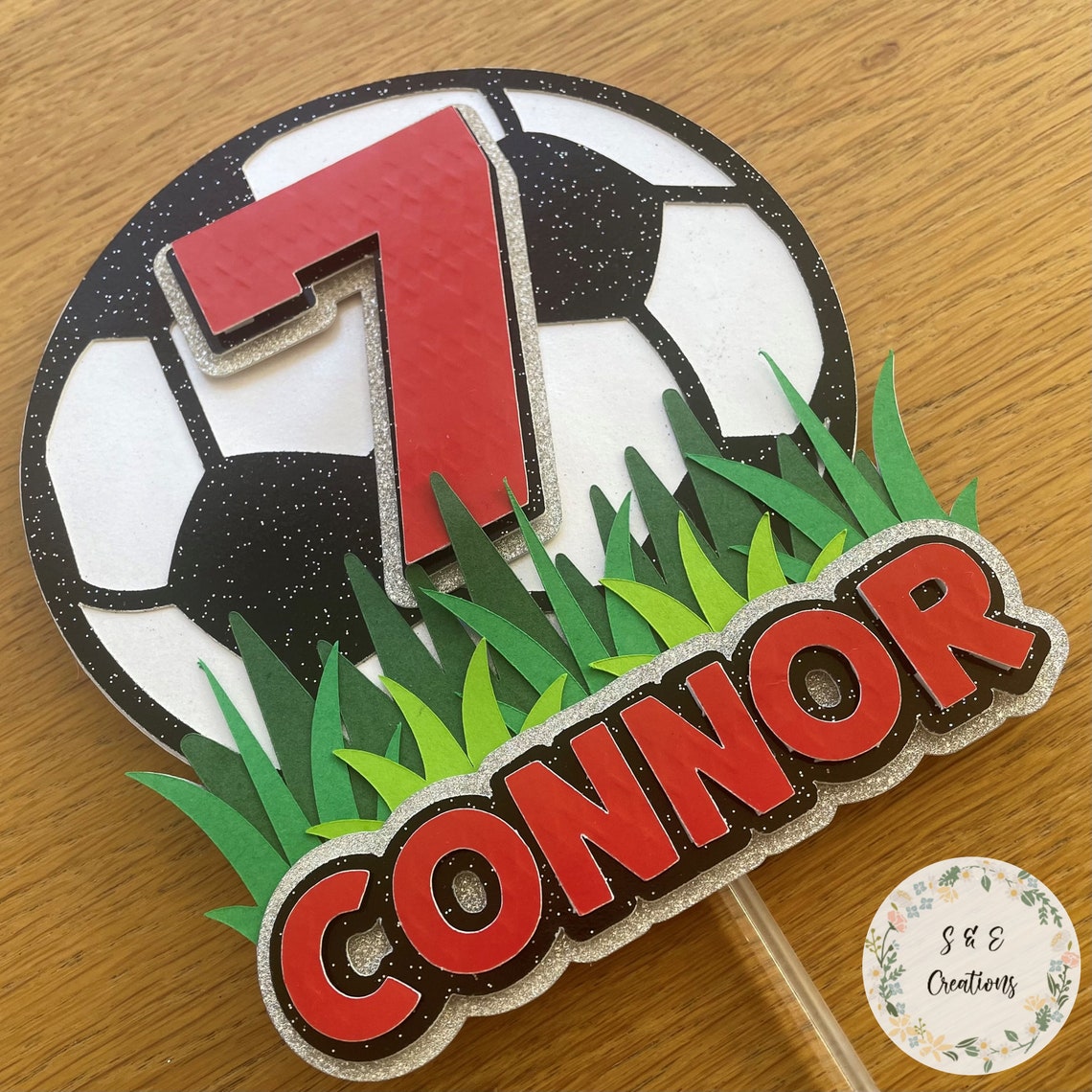 Football Cake Topper Personalised Name and Age Birthday - Etsy UK