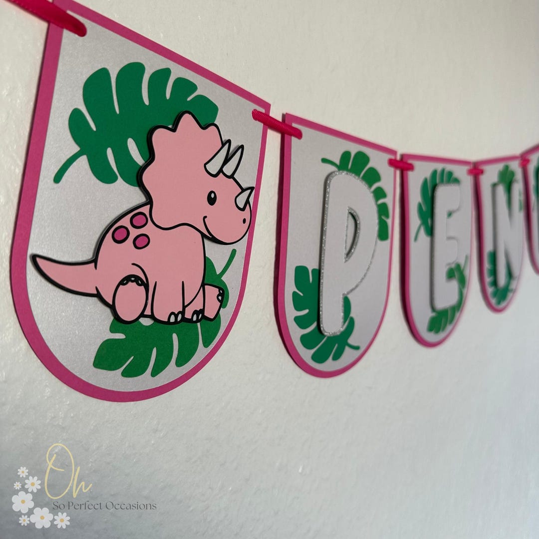 Dinosaur Birthday Banner | Personalised Birthday Banner | Birthday ...