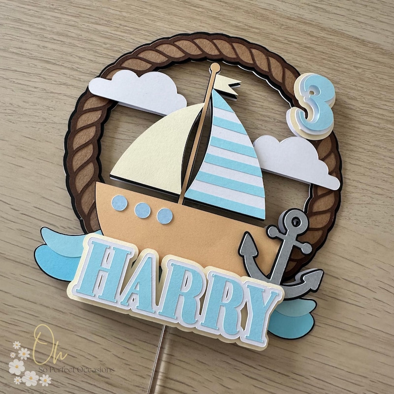 Anchor Cake Topper - Etsy
