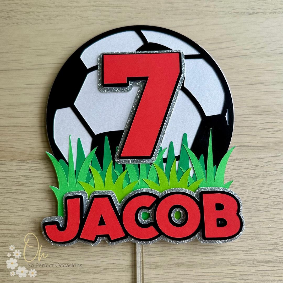 Football Cake Topper | Personalised Name and Age | Birthday | Sport - Etsy