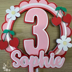 Cherry Themed Cake Topper | Cherry 1st Birthday | Cherry Cake Topper ...