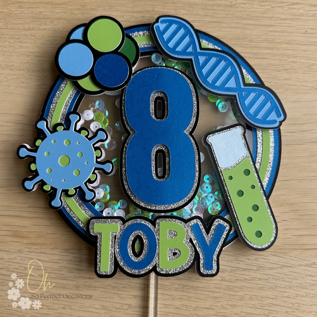 Science Shaker Cake Topper 3D Scientist Cake Topper Science Pink Purple ...