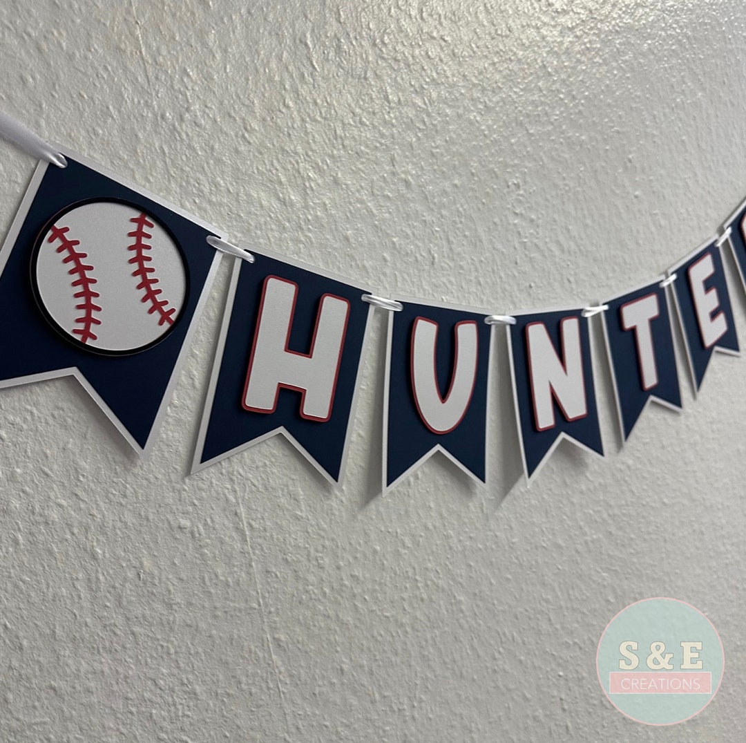 Baseball Birthday Banner | Personalised Birthday Banner | Birthday ...