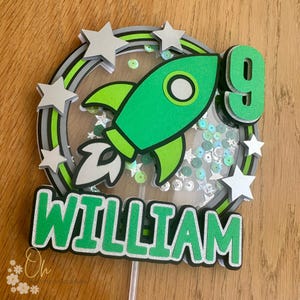 Space Shaker Cake Topper | Personalised Name and Age | Two the Moon ...