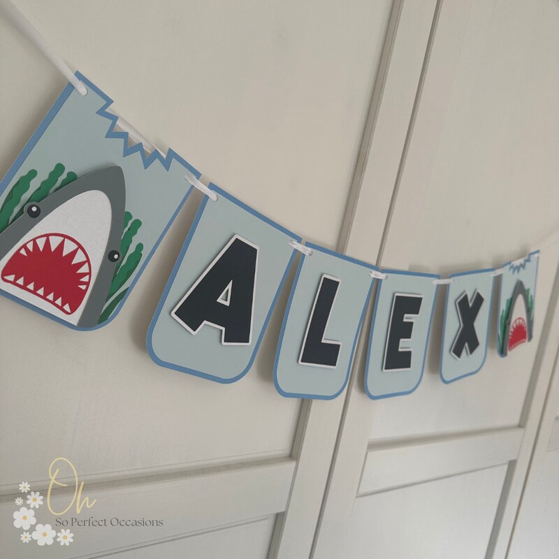 Shark Birthday Banner - Etsy