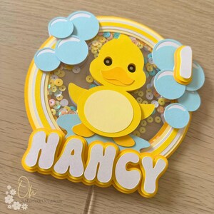 Duck Cake Topper | Personalised Name and Age | Shaker Cake Topper ...