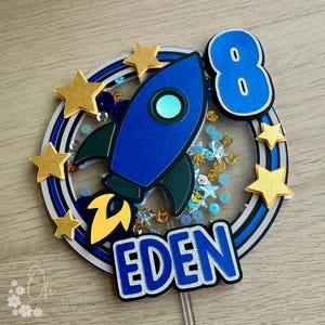 Space Shaker Cake Topper | Personalised Name and Age | Two the Moon ...