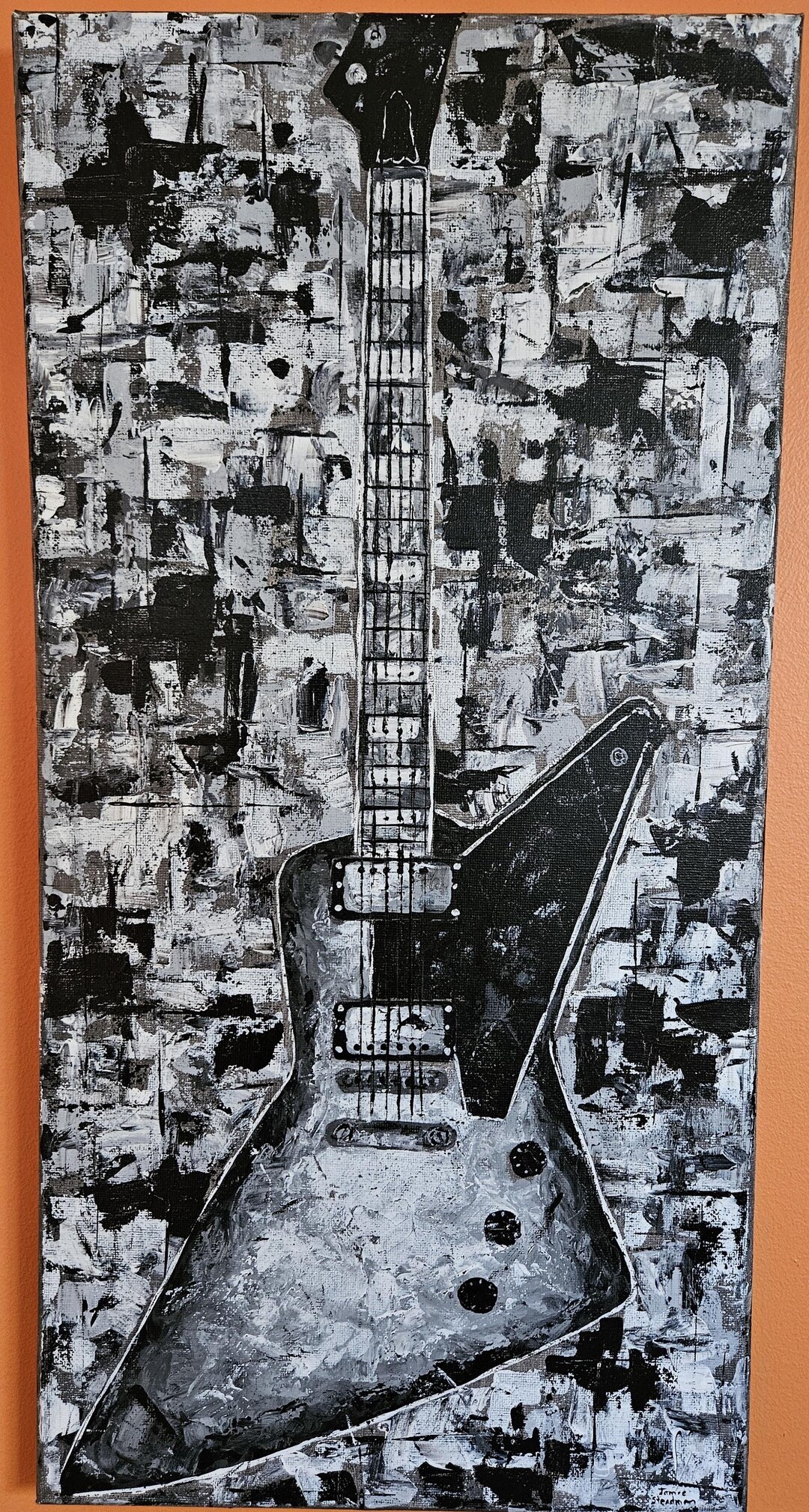 Gibson Explorer Painting. Original Hand-made Wall Art. - Etsy