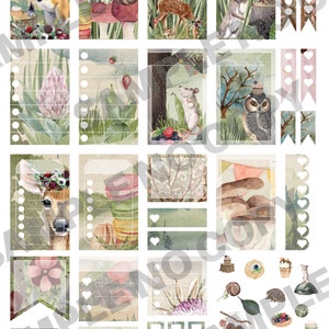 Printable Sticker Spread Woodland Animals - Etsy