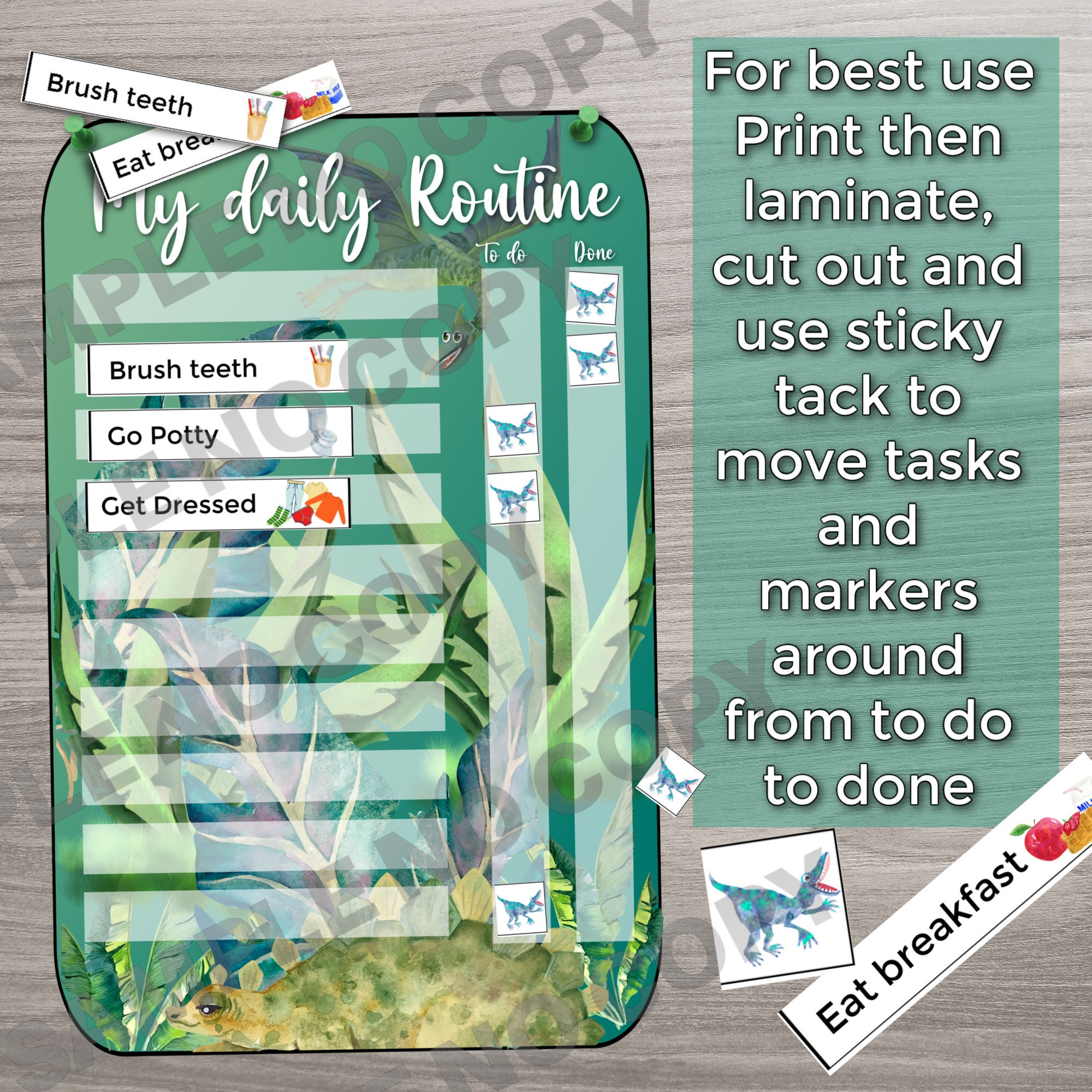 VISUAL AID Routine Chart Dino Theme - Etsy Canada
