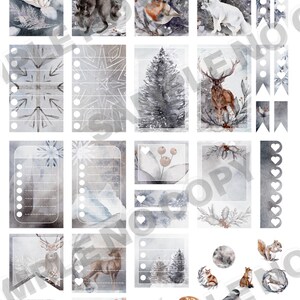 Printable Winter Stickers - January Planner Spread - Etsy