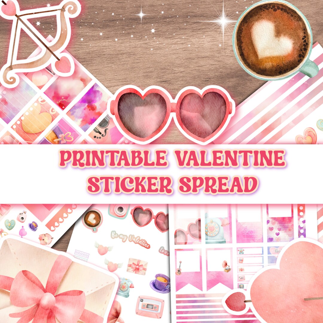 VALENTINE'S STICKER SPREAD Printable Digital Download - Etsy